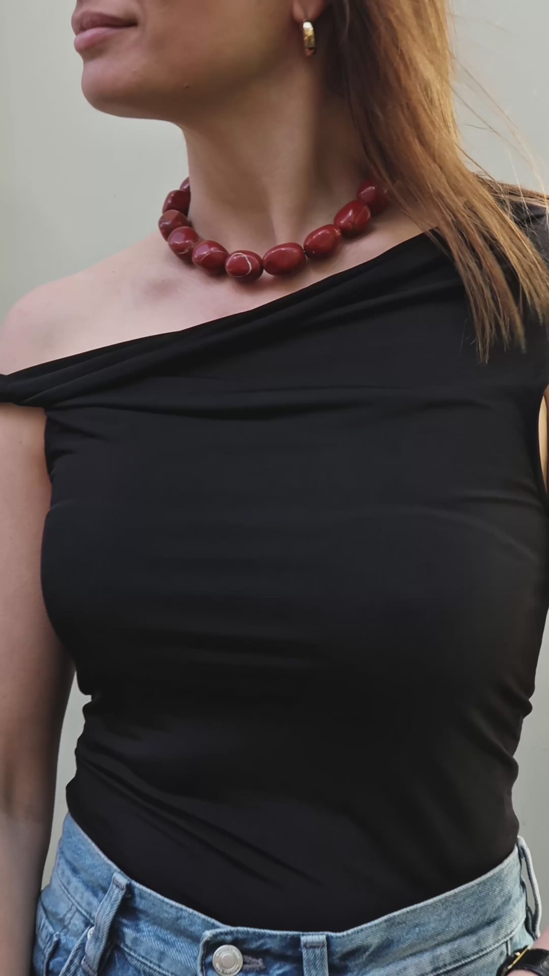 Ignite Red Jasper Necklace - Stylish Natural Jewelry – Stellar Whispers